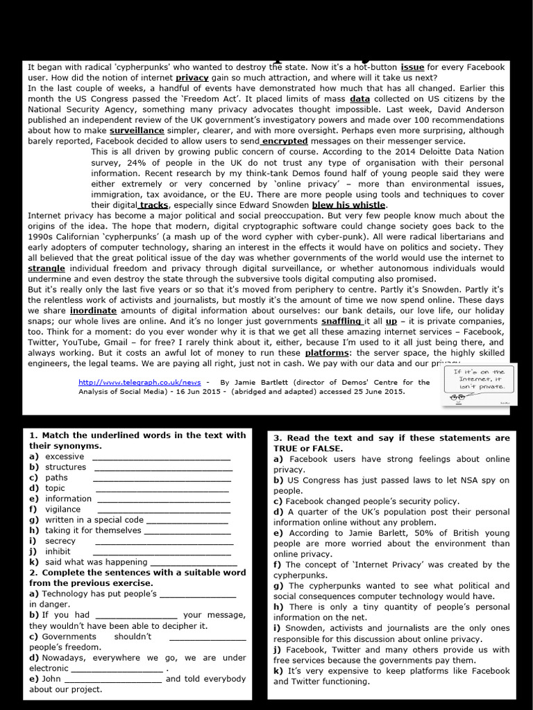 How Obsessed We All Became With Online Privacy Reading Comprehension ...