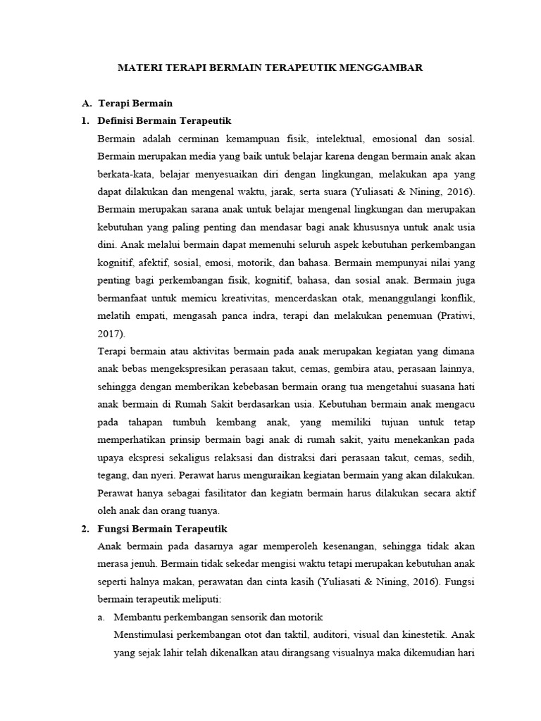 Materi Terapi Bermain Terapeutik Menggambar | PDF