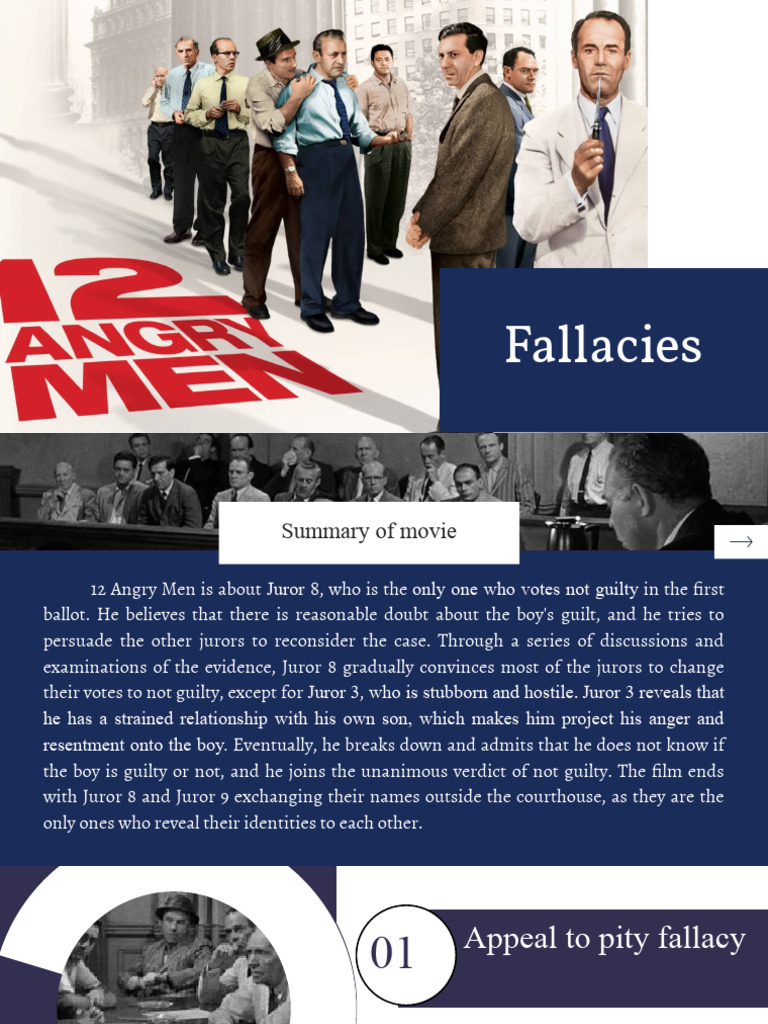 Fallacies in 12 Angry Men Explained | PDF | Mystery, Thriller & Crime ...