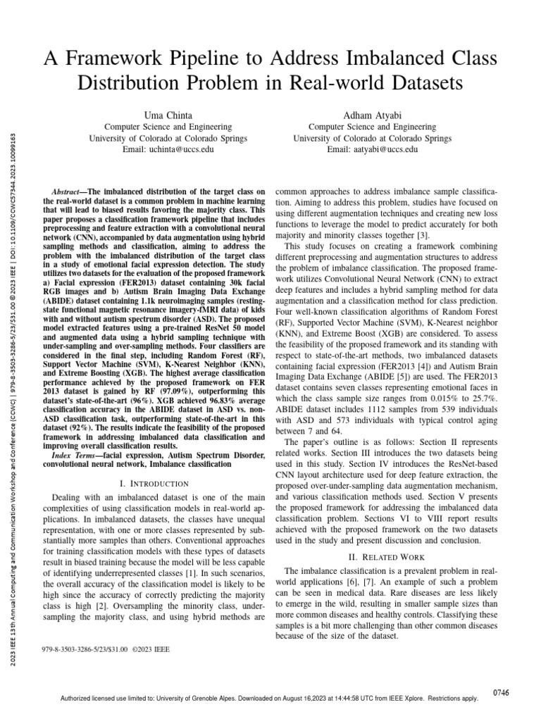 Imbalanced Data Classification Framework | PDF
