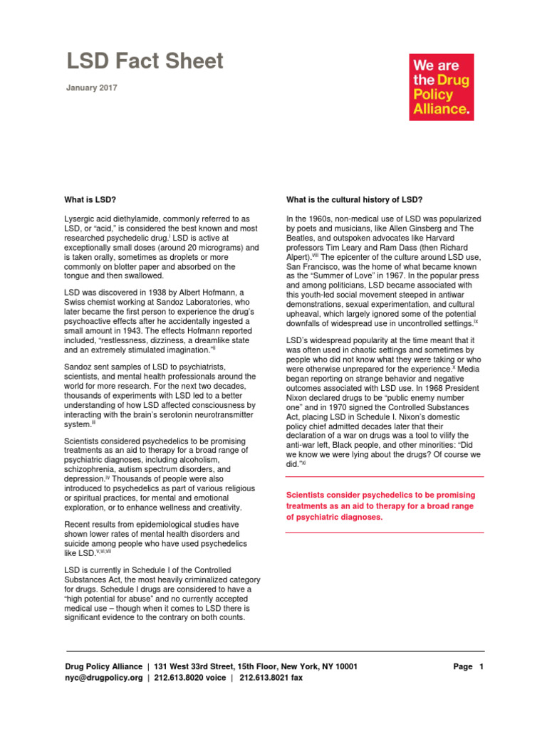 LSD Facts Sheet | PDF | Self-Improvement | Science & Mathematics