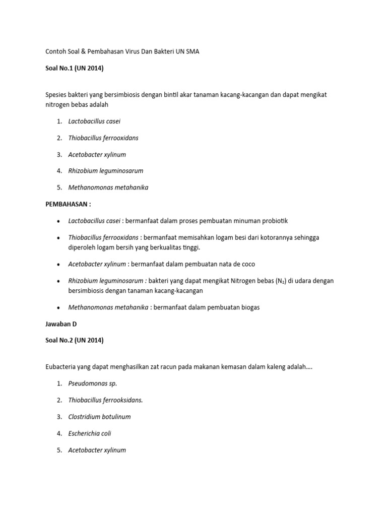 Contoh Soal Virus | PDF