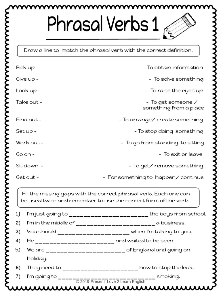 Phrasal Verb Worksheets | PDF