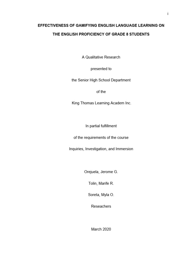 Format Sample For Research | PDF