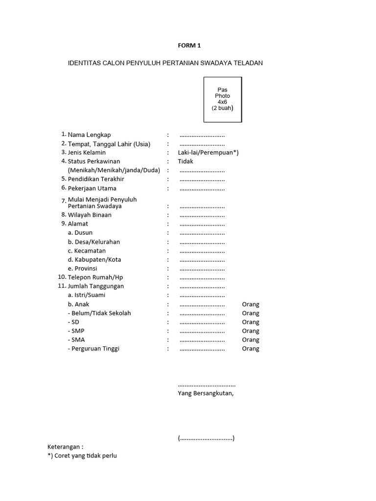 Form P.swadaya | PDF