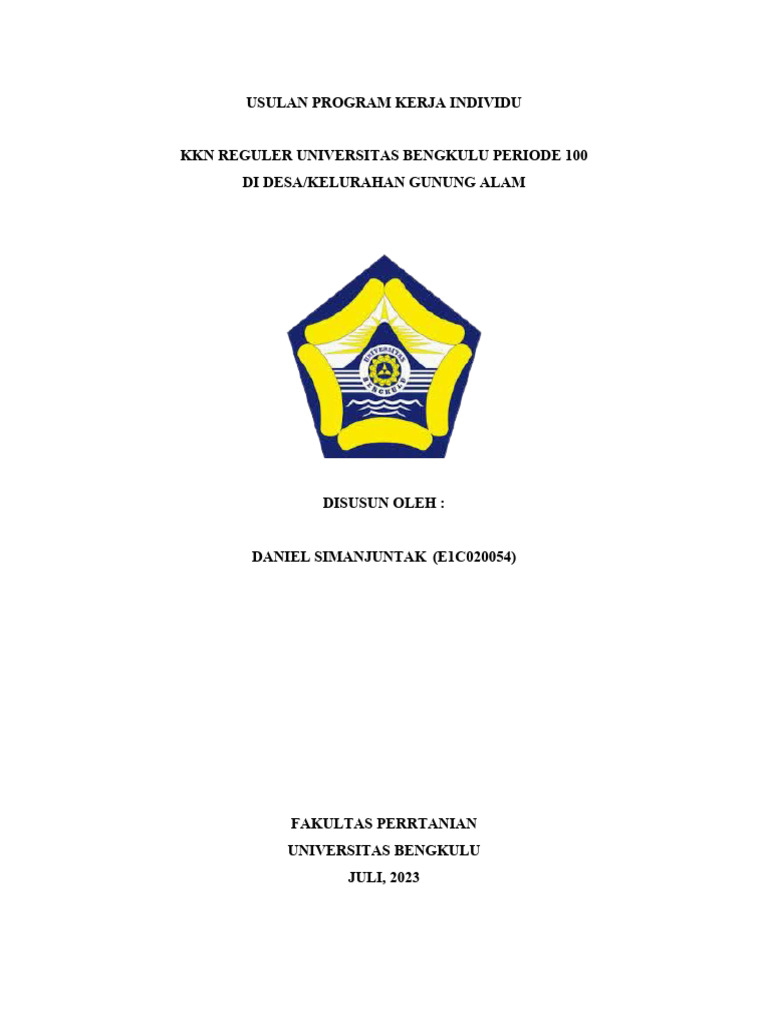 Usulan Program Kerja Daniel Simanjuntak 2 | PDF