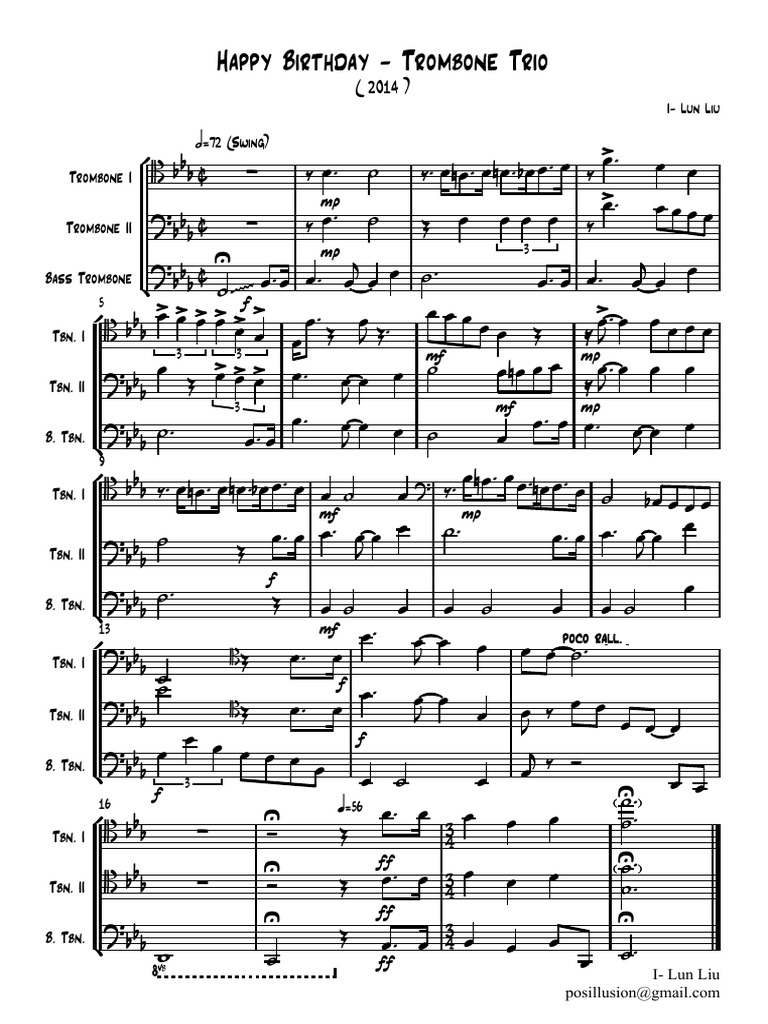 Happy Birthday - Trombone Trio | PDF