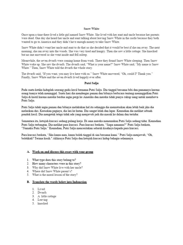 Snow White | PDF | Brothers Grimm | Grimms' Fairy Tales