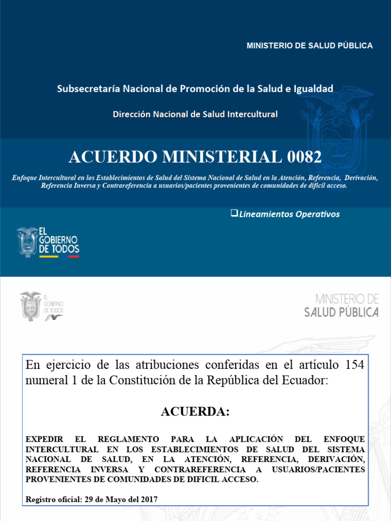 Lineamientos Acuerdo Ministerial 0082 | PDF