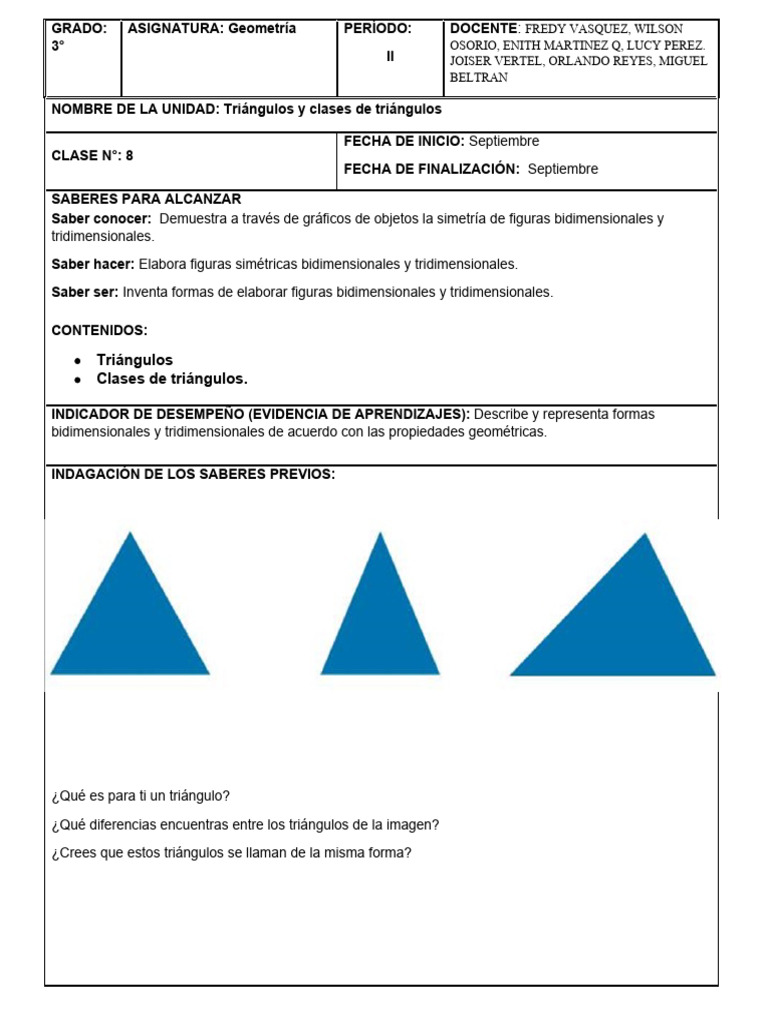CLASE 8 Triangulos y Clase de Triangulos | PDF