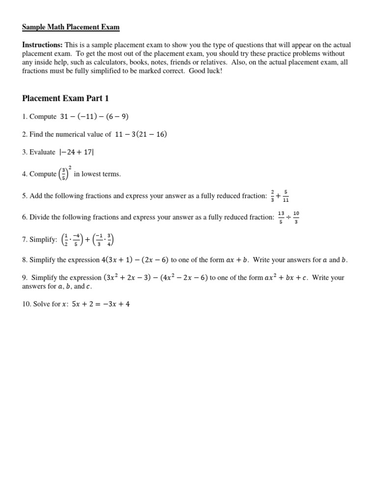 Math Practice Test | PDF