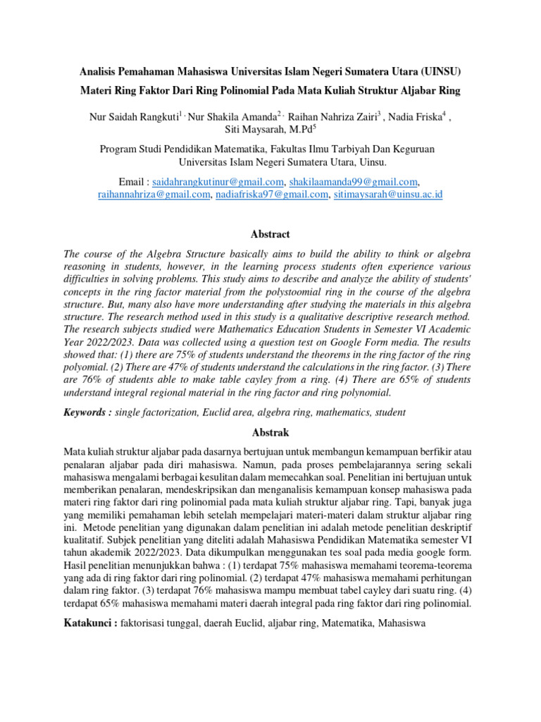 Kel 6 - Jurnal Struktur Aljabar Ring | PDF