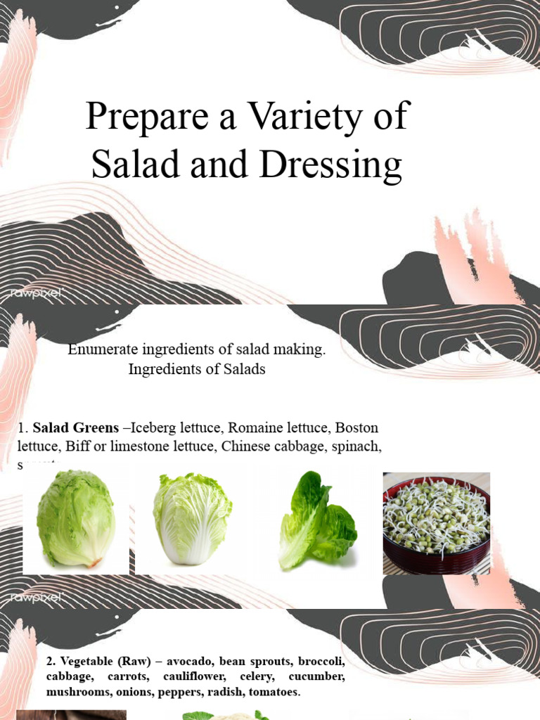 Prepare A Variety of Salad and Dressing | PDF