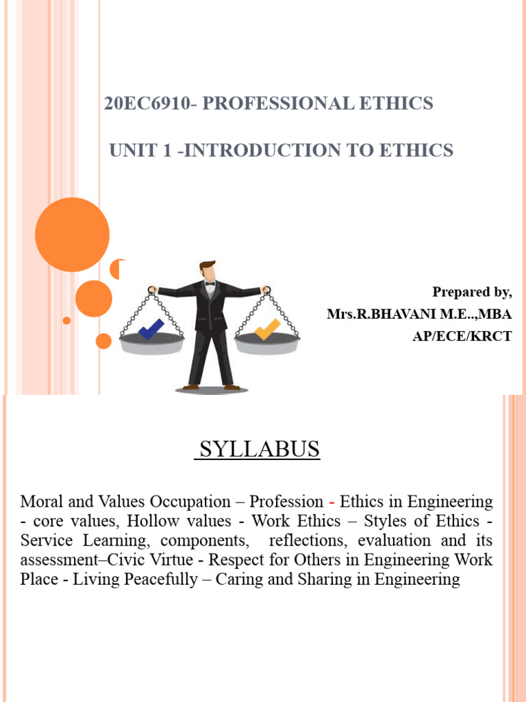 Introduction To Ethics | PDF | Service Learning | Employment