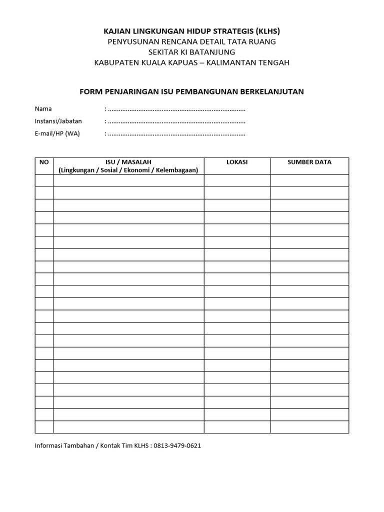Form Penjaringan Isu PB | PDF | Sains & Matematika