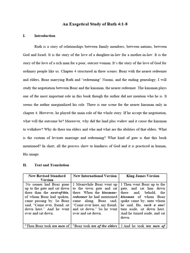 Exegetical Paper of Ruth | PDF | Book Of Ruth | Ruth (Biblical Figure)