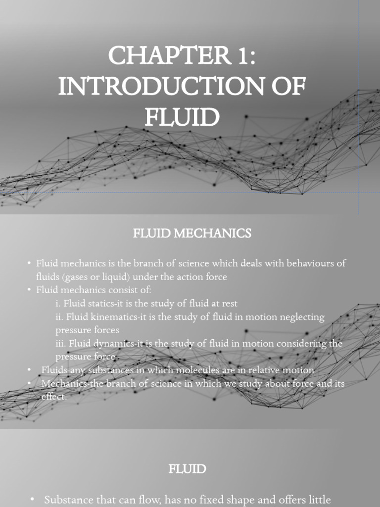 Fluid Mechanics Basics | PDF | Pressure | Liquids
