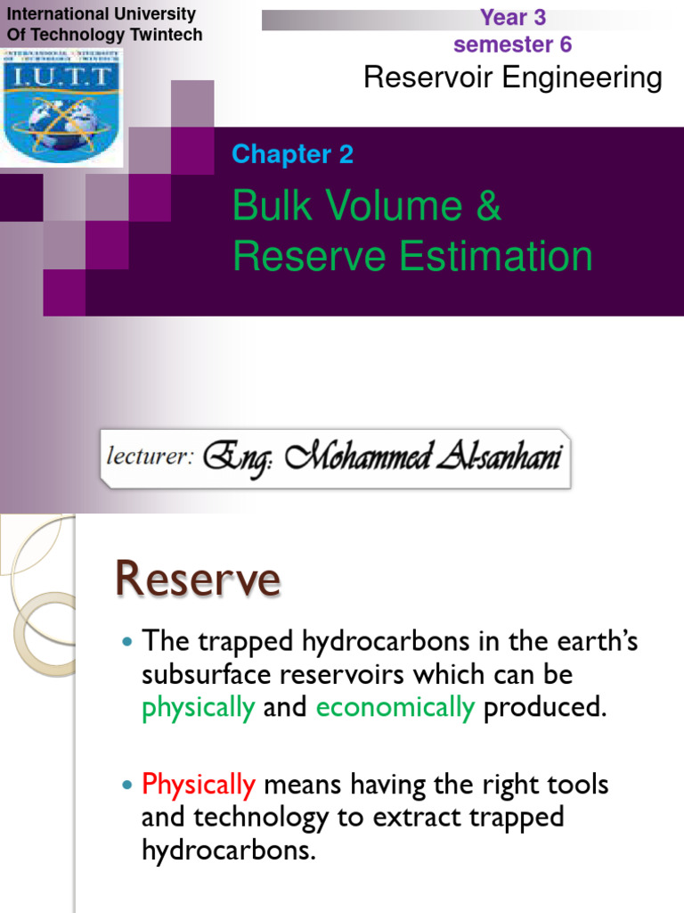 Chap 2 - Bulk Volume & Reserve Estimation | PDF