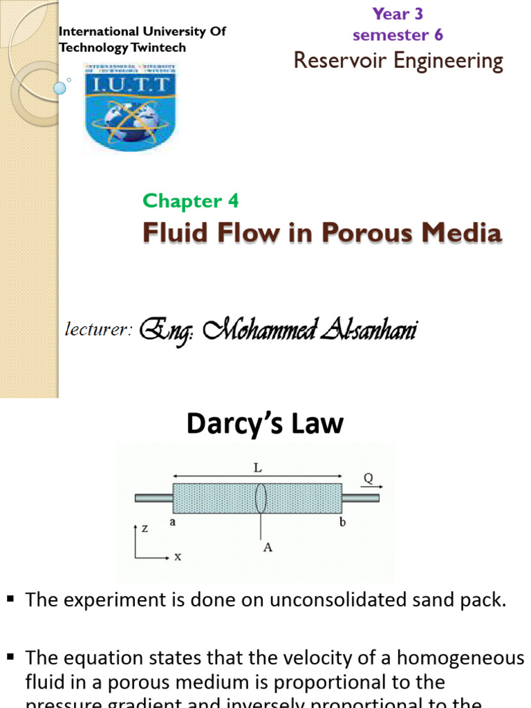 Chap 4 - Fluid Flow in Porous Media | PDF