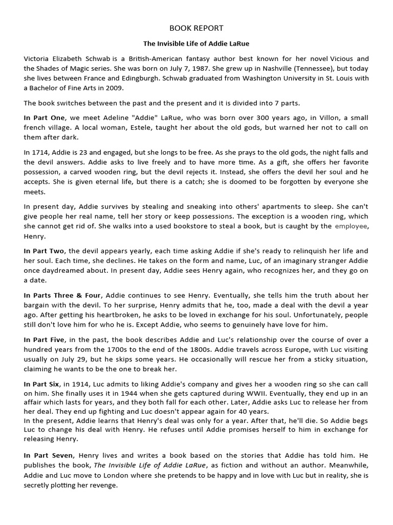 The Invisible Life of Addie LaRue | PDF