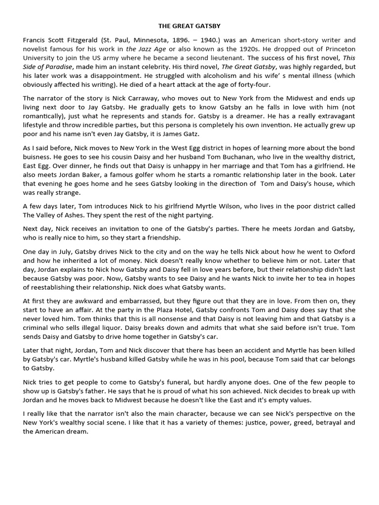 The Great Gatsby | PDF | The Great Gatsby
