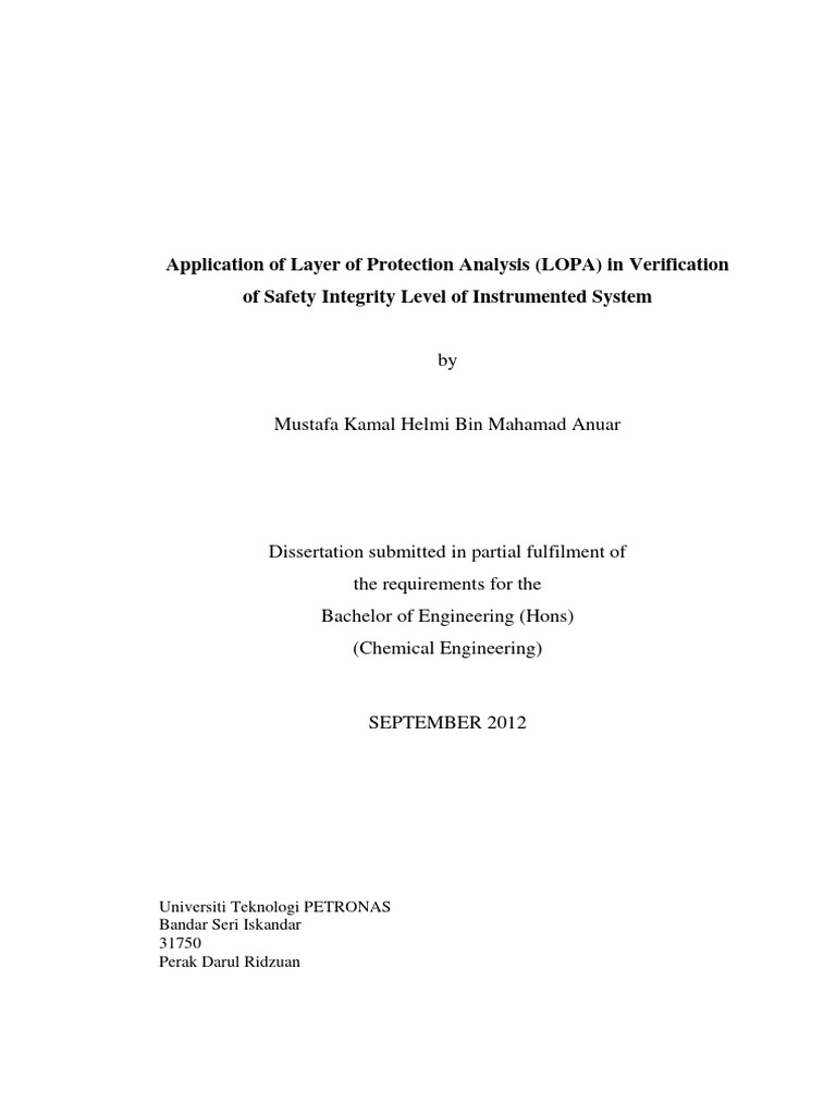Application of LOPA in Verification of SIL | PDF