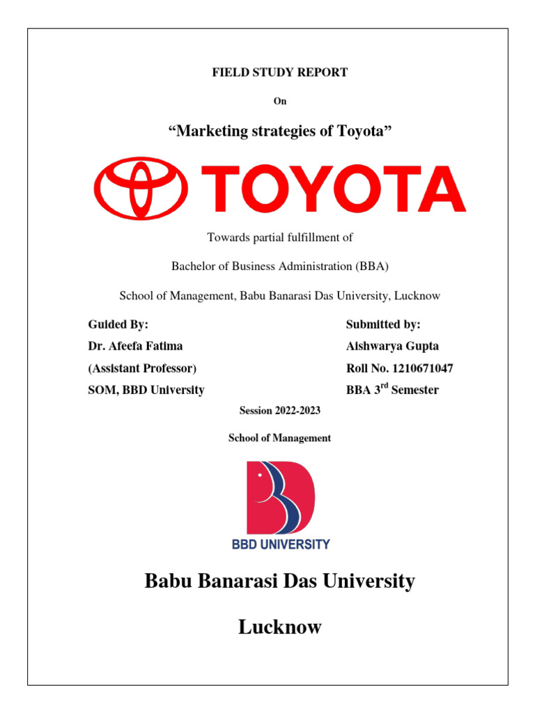 Marketing Strategies of Toyota | PDF