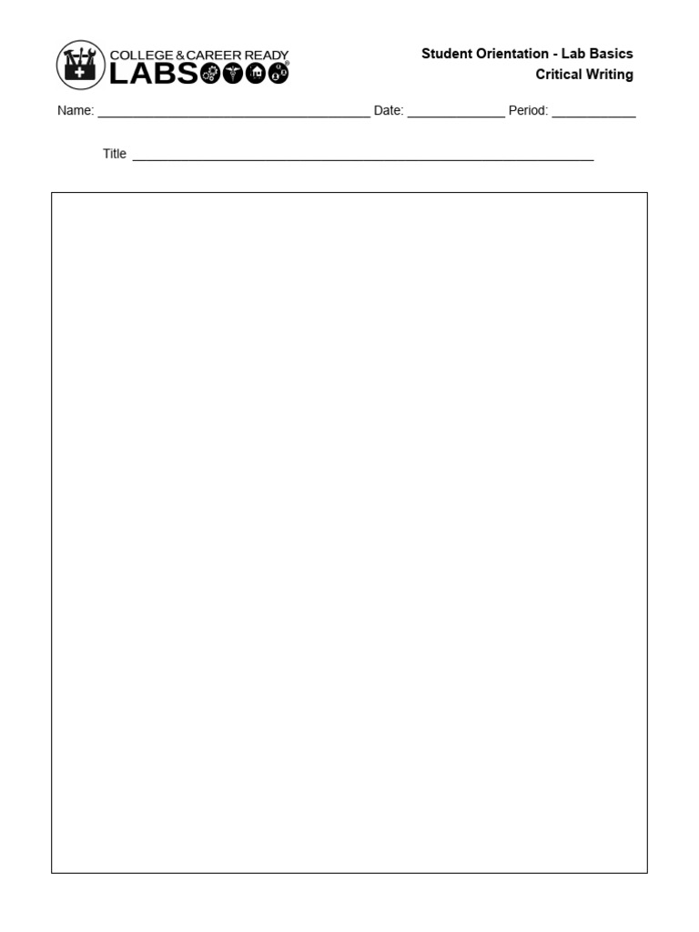 Student Orientation - Lab Basics Critical Writing | PDF