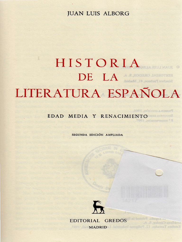 D007 Historia de La Literatura Española | PDF | Poesía épica | Autor