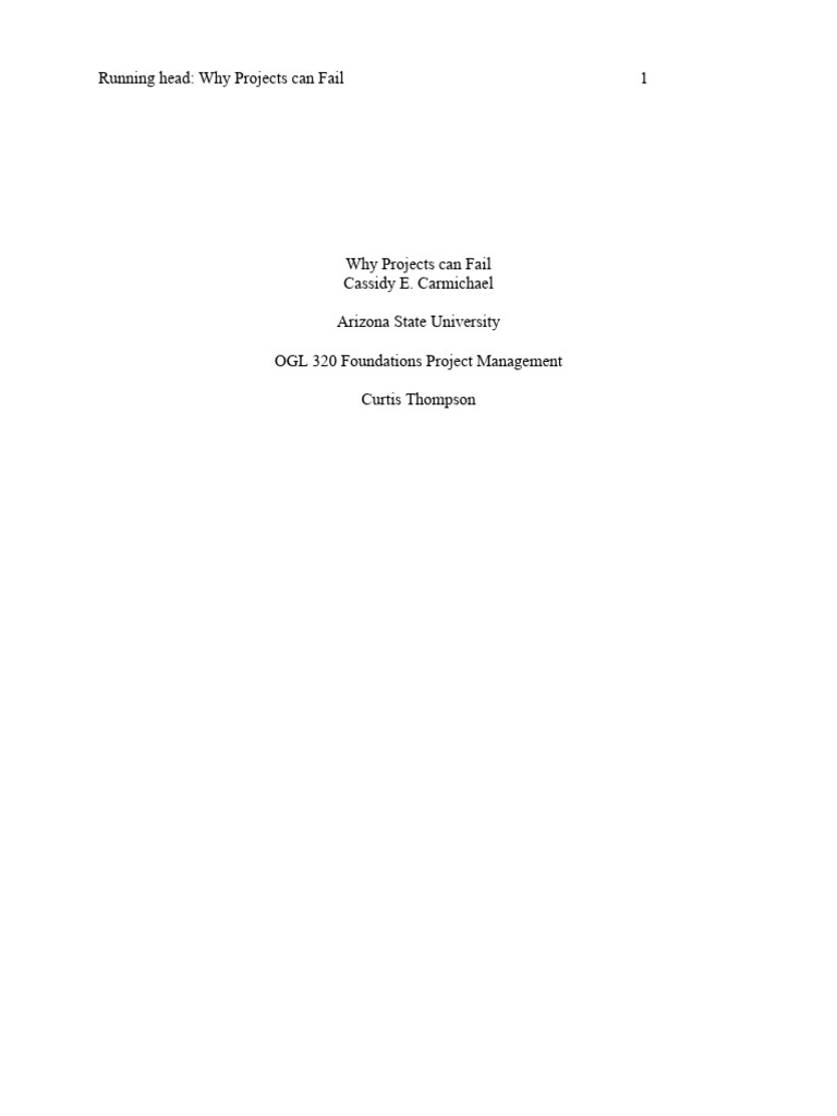 Why Projects Can Fail | PDF