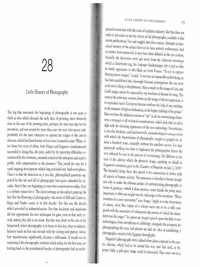 Benjamin - Little History of Photography | PDF