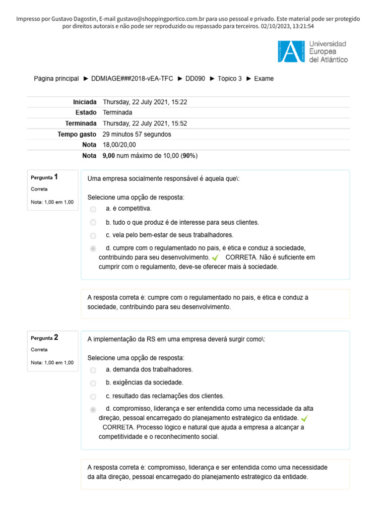 Prova DD0090 Passei Direto | PDF