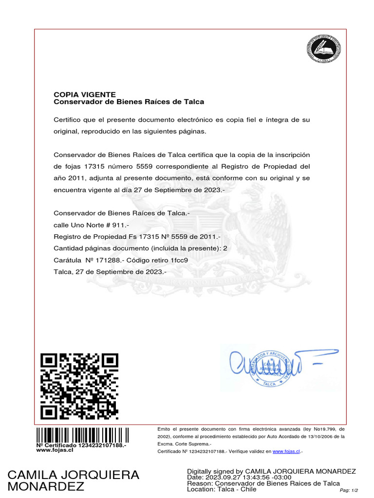 Certificado de Dominio | PDF