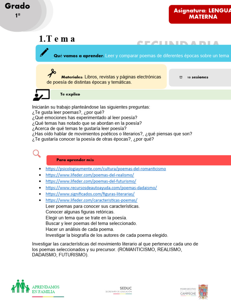Ficha 11 - Español - 1° | PDF