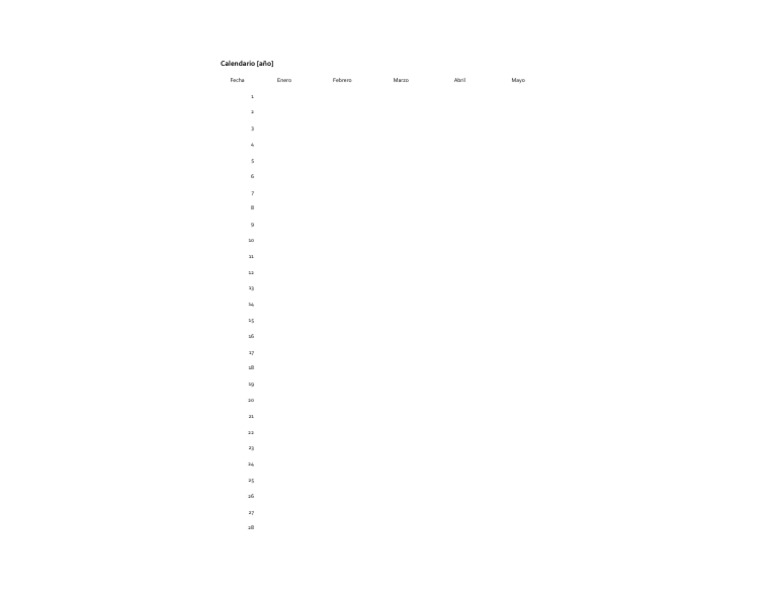 Calendario Perpetuo para Cualquier Año (Vertical) | PDF