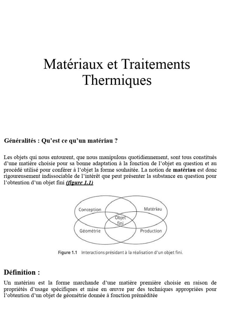Matériaux : Propriétés et États Physiques | PDF | Sciences et mathématiques