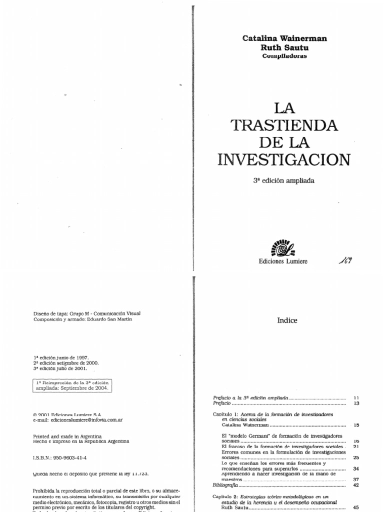 10 - WAINERMAN, Catalina y SAUTU, Ruth (Comps.) (1997) - La Trastienda ...