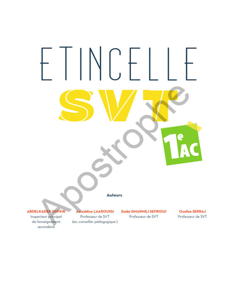 Etincelle SVT 1ac Activite | PDF