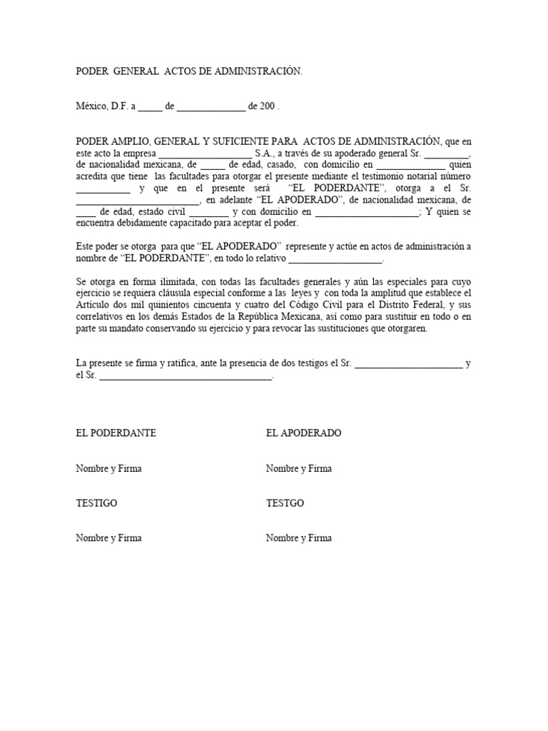 Poder General para Administración | PDF | Derecho