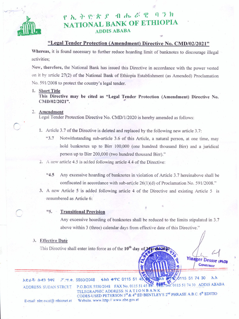 Legal Tender Protection Cmd-02-2021E | PDF