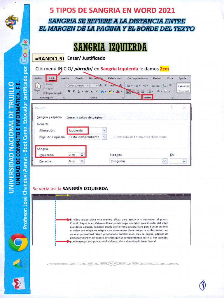 5 Tipos de Sangria Word | PDF