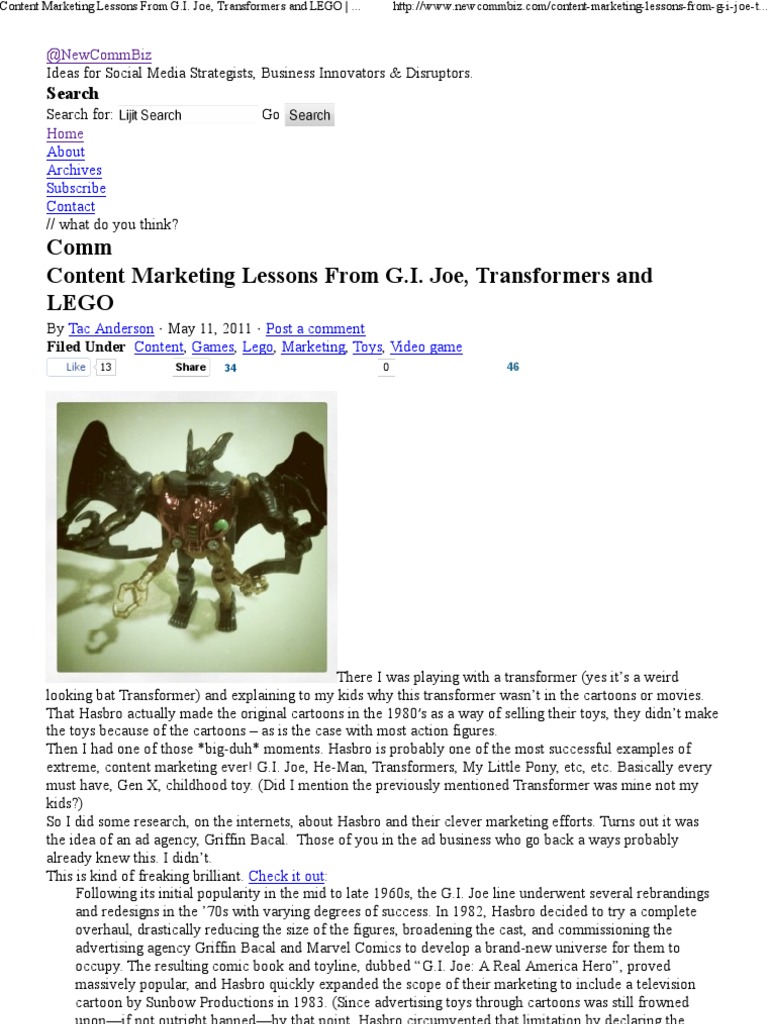 Content Marketing Lessons From Hasbro | PDF | Hasbro | Twitter