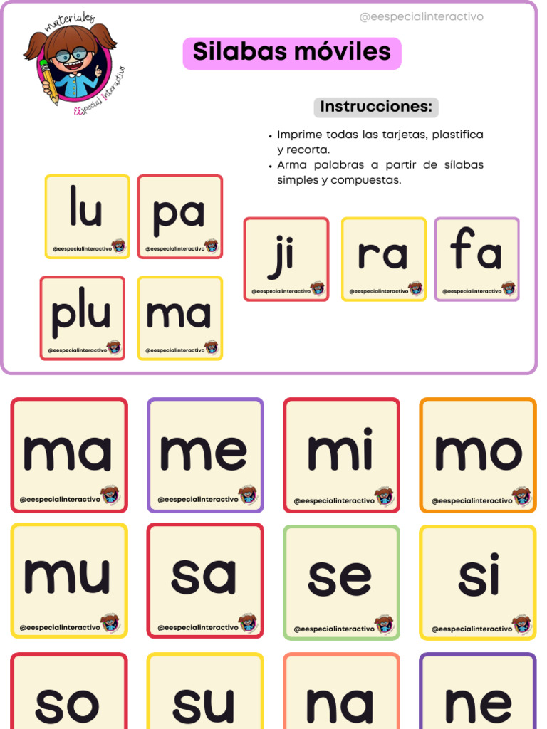 Sílabas Simples y Trabadas | PDF