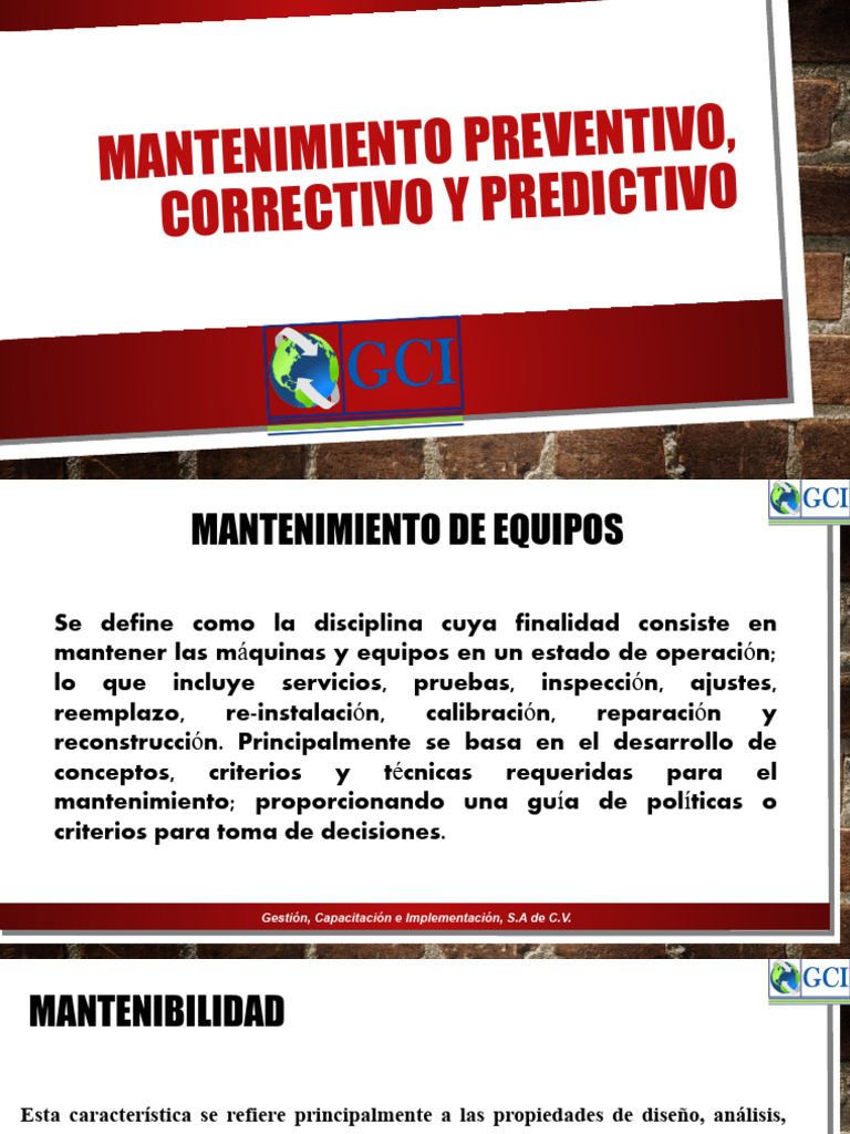Presentación Mantenimiento Preventivo, Correctivo y Predictivo | PDF