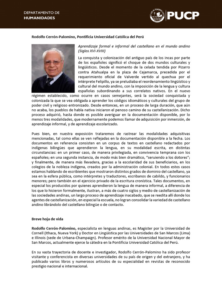 Aprendizaje del castellano en el Ande | PDF | Ciencias sociales
