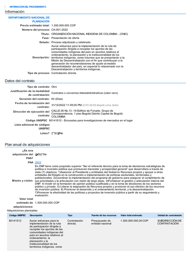 Organización Nacional Indigena de Colombia - (Onic) | PDF