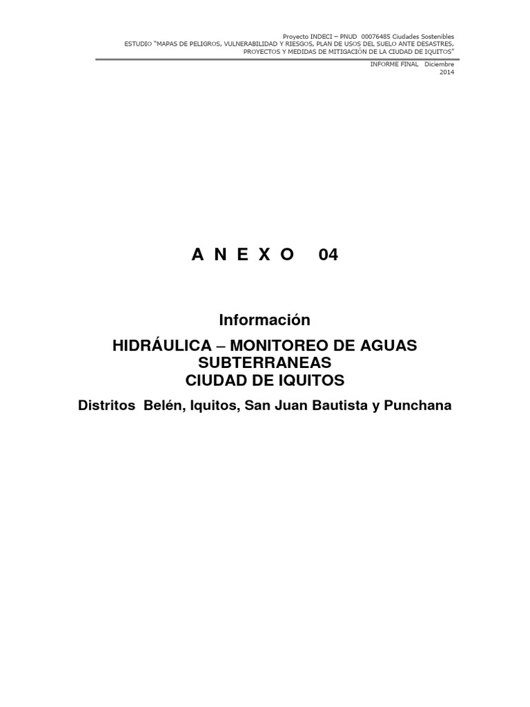 Anexo 04.1 Pcs-Iquitos - Hidra Lica (Caratula) | PDF