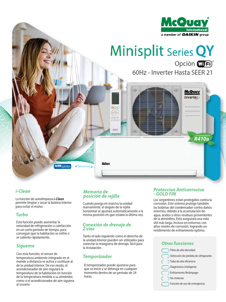 McQuay Minisplit QY 60Hz Inverter v3 SPA | PDF