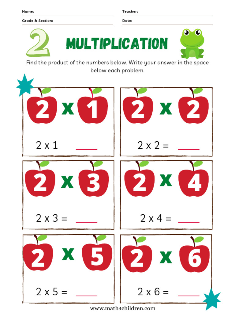 Two Times Table Worksheet | PDF