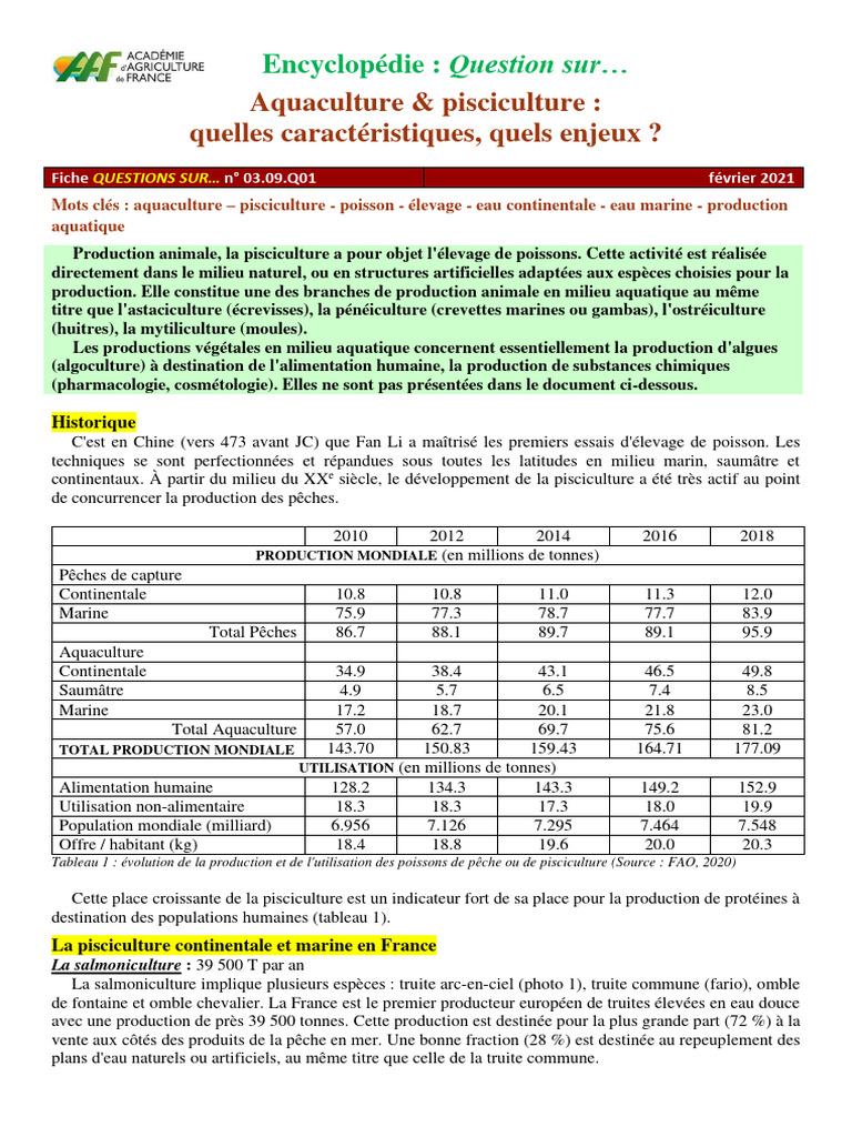 Aquaculture Pisciculture | PDF